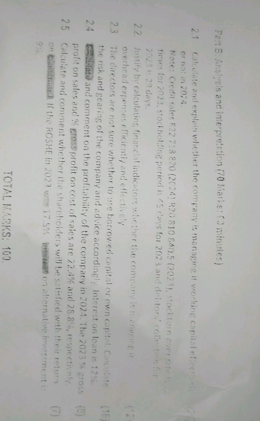 2.1 Calculate and explain whether the | StudyX