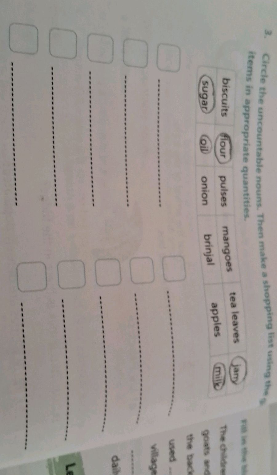 3. Circle the uncountable nouns. Then make a | StudyX