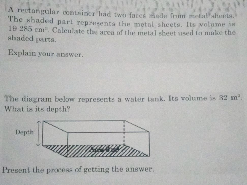 A rectangular container had two faces made | StudyX