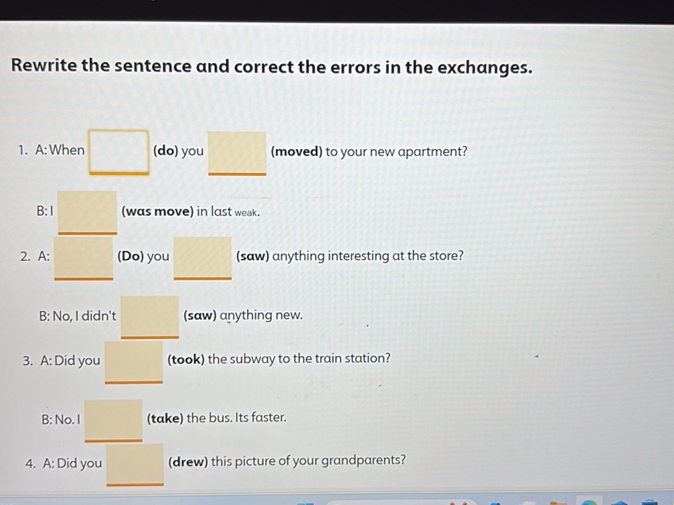 Rewrite the sentence and correct the errors | StudyX