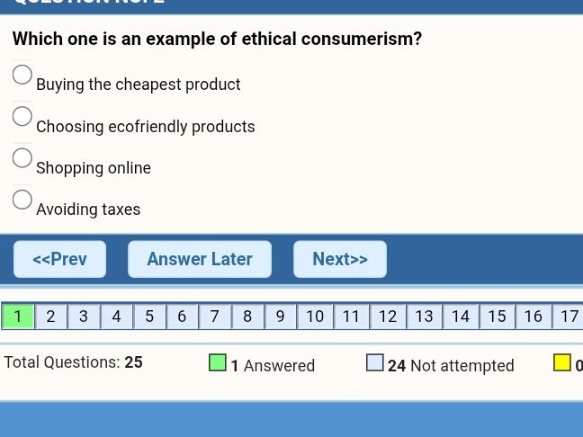 Which one is an example of ethical | StudyX