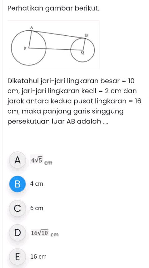 Diketahui jari-jari lingkaran besar = 10 cm, | StudyX