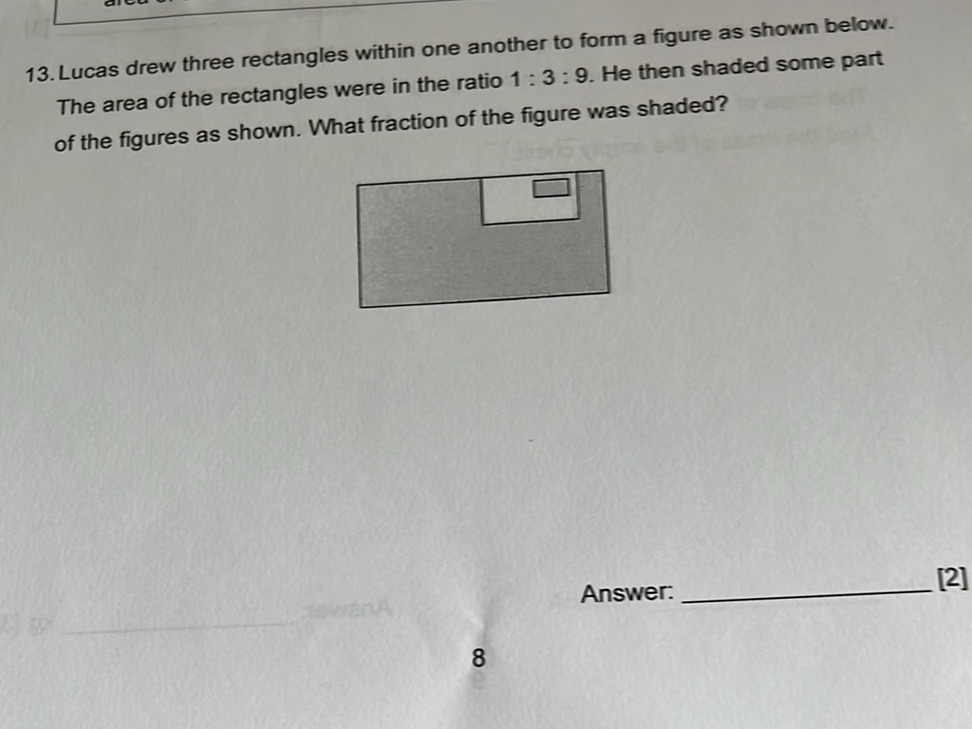 13. Lucas drew three rectangles within one | StudyX