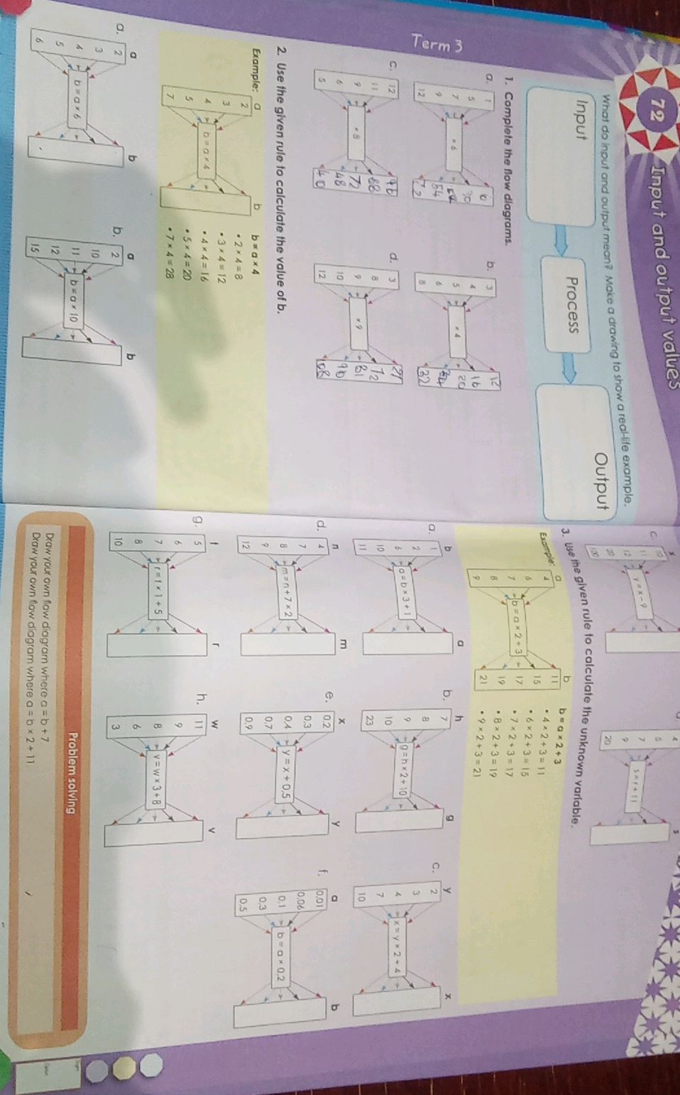 1. Complete the flow diagrams. a. Input: | StudyX