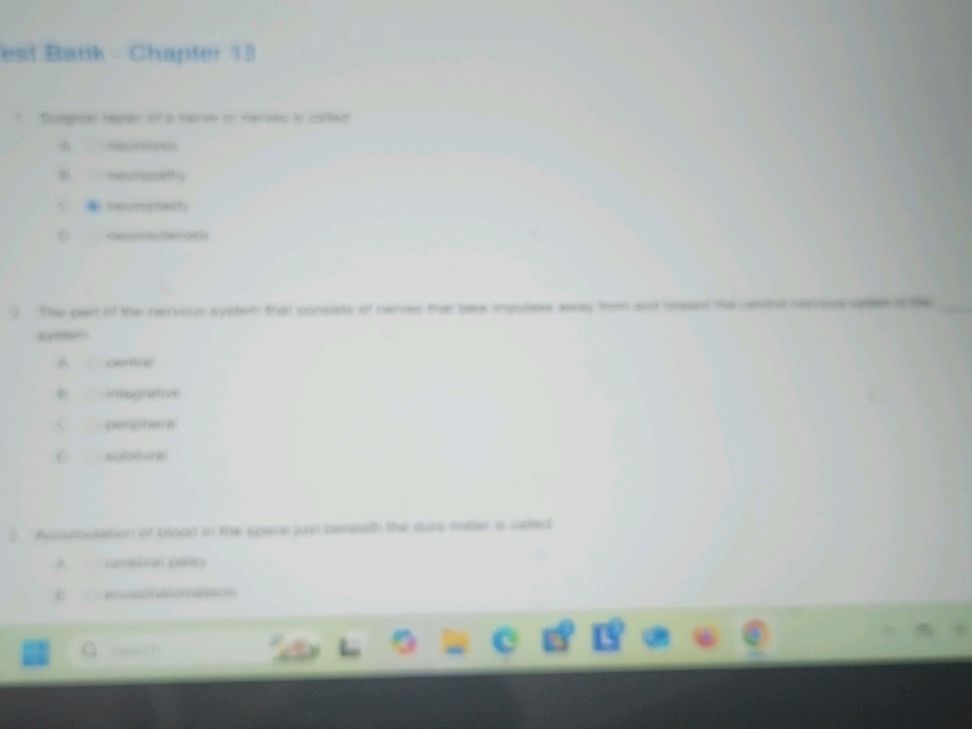 1. Surgical repair of a nerve or nerves is | StudyX