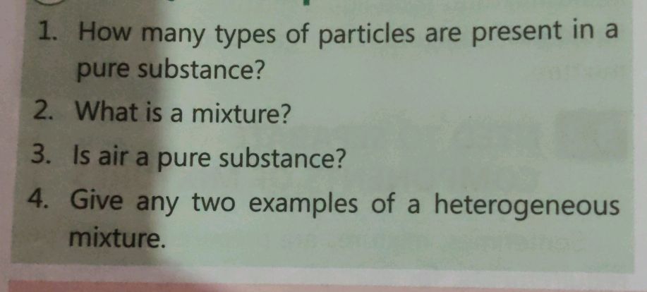 1. How many types of particles are present | StudyX
