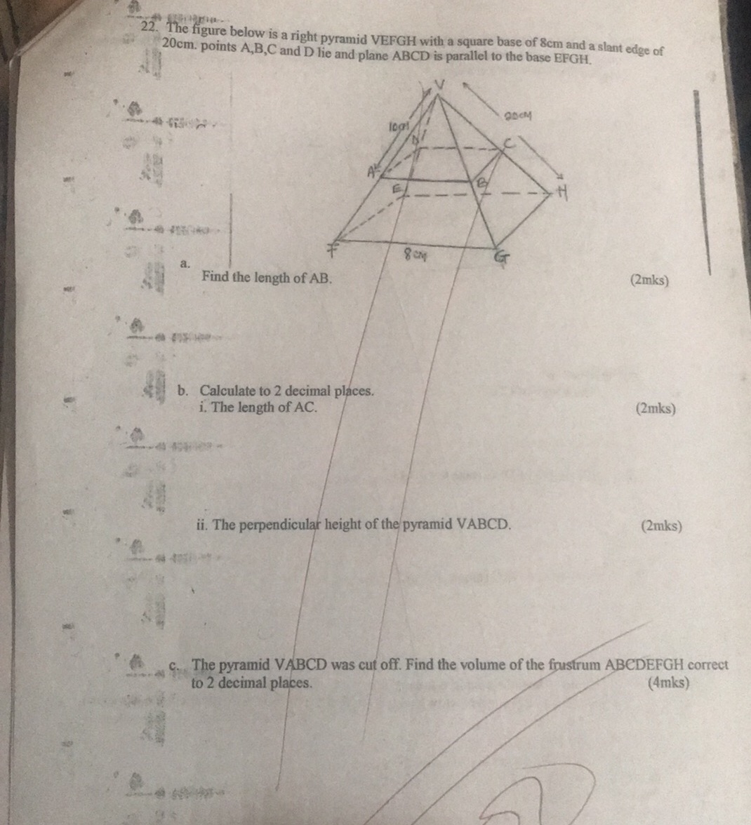 22. The figure below is a right pyramid | StudyX