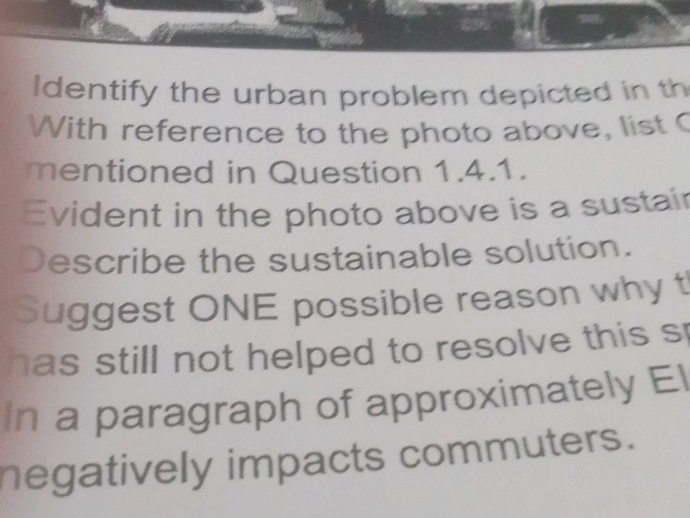 Identify the urban problem depicted in the. | StudyX