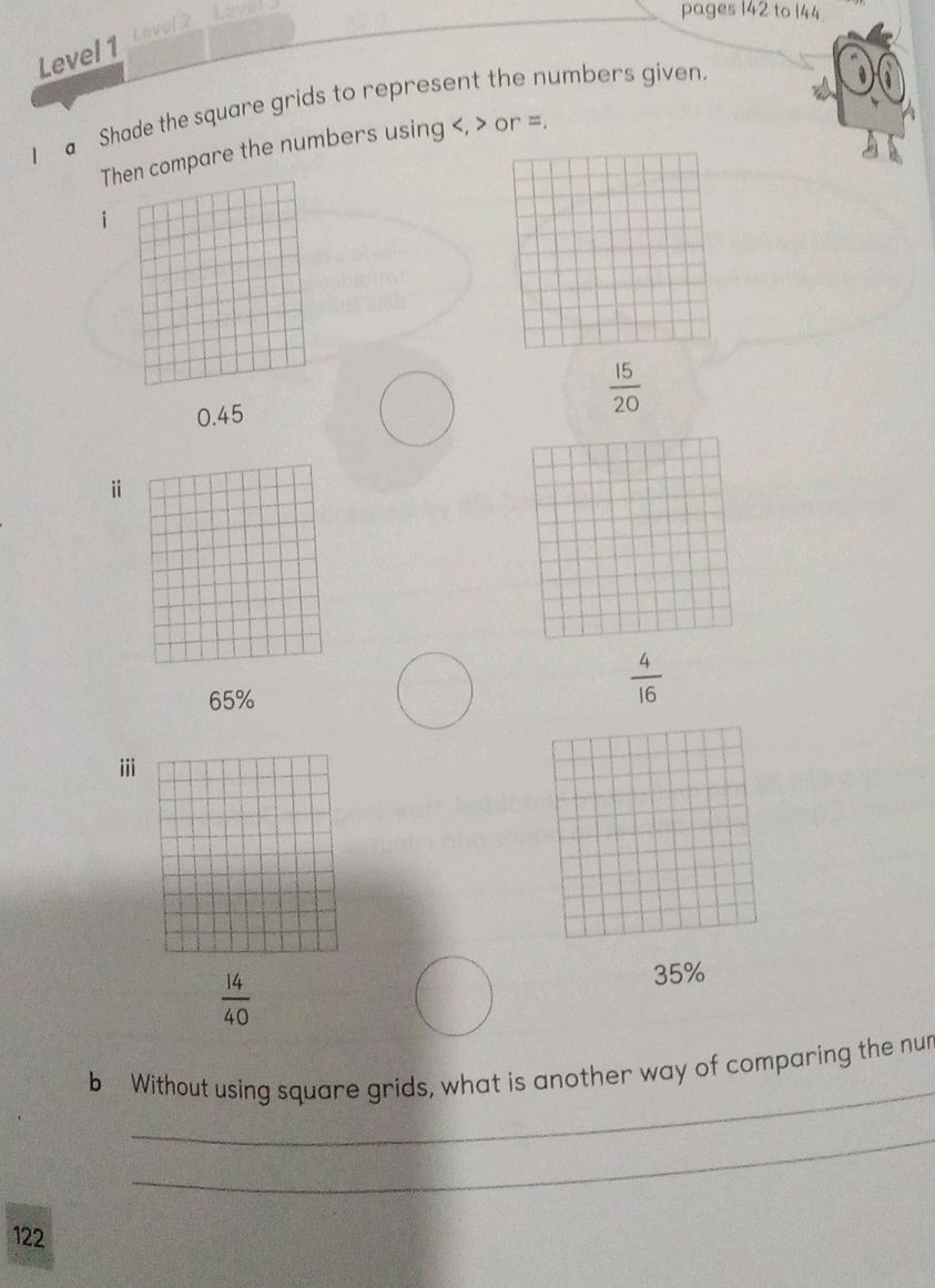 a Shade the square grids to represent the | StudyX
