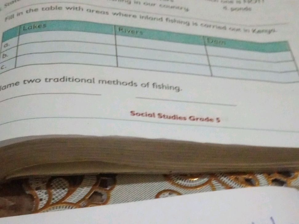 Fill in the table with areas where inland | StudyX