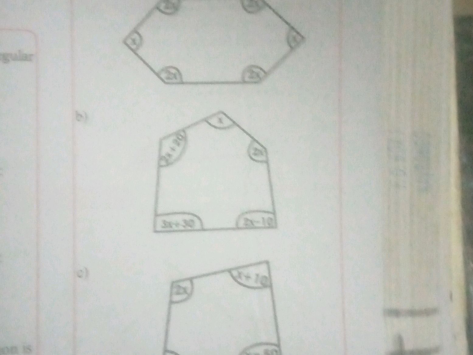 The image shows three polygons with angles | StudyX