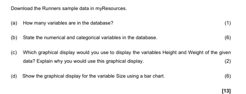 Download the Runners sample data in | StudyX