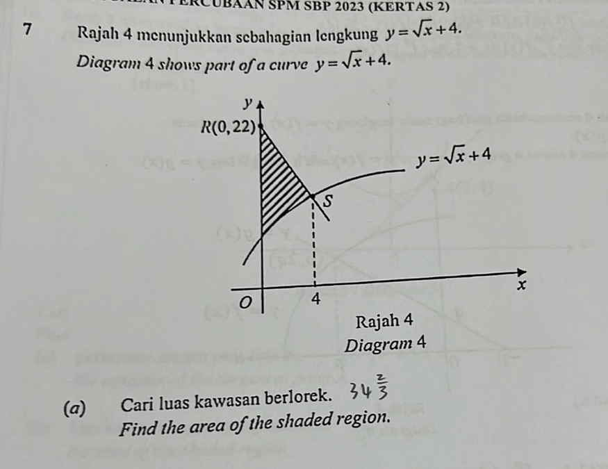 Rajah 4 menunjukkan sebahagian lengkung $y = | StudyX