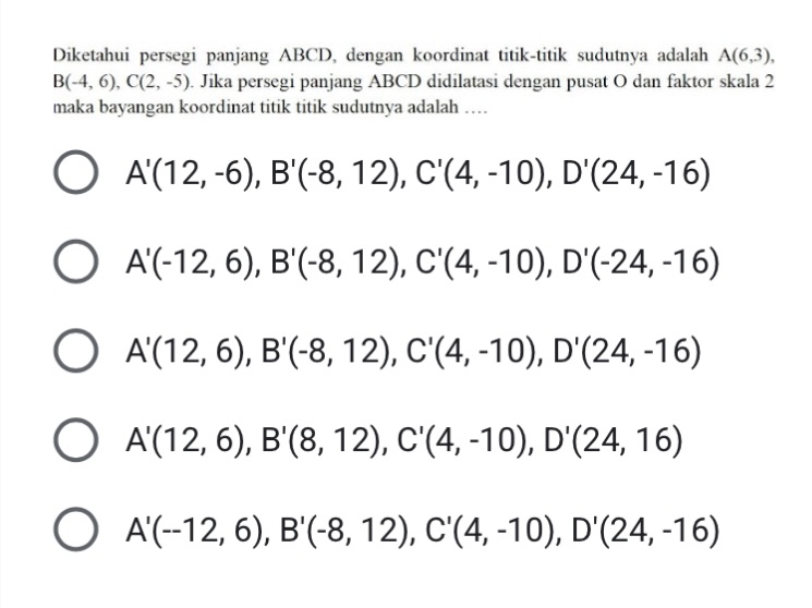 Diketahui persegi panjang ABCD, dengan | StudyX