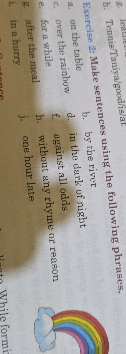 Exercise 2: Make sentences using the | StudyX