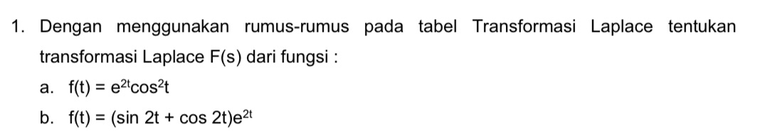 1. Dengan menggunakan rumus-rumus pada tabel | StudyX