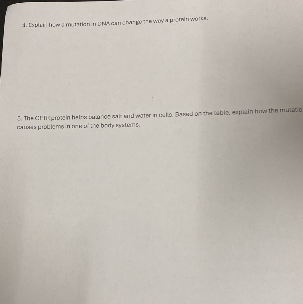 4. Explain how a mutation in DNA can change | StudyX