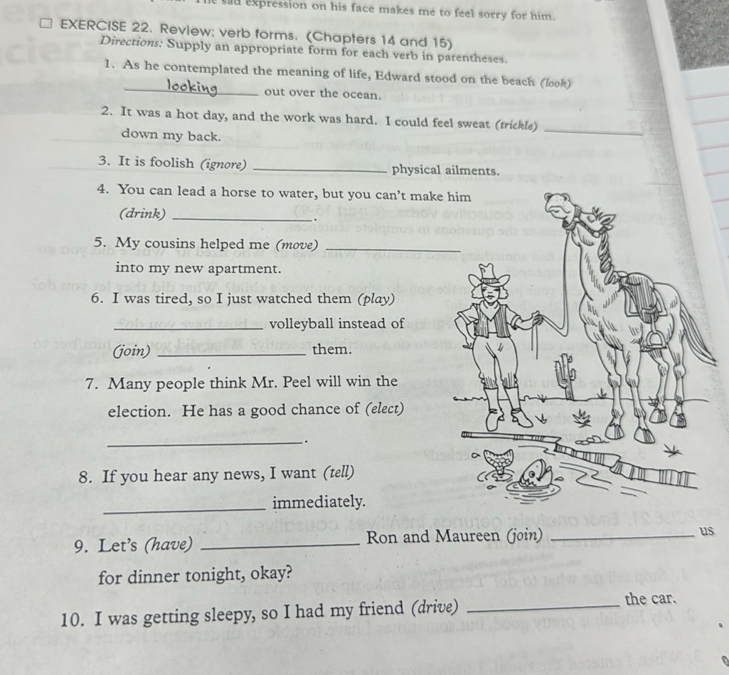 EXERCISE 22. Review: verb forms. (Chapters