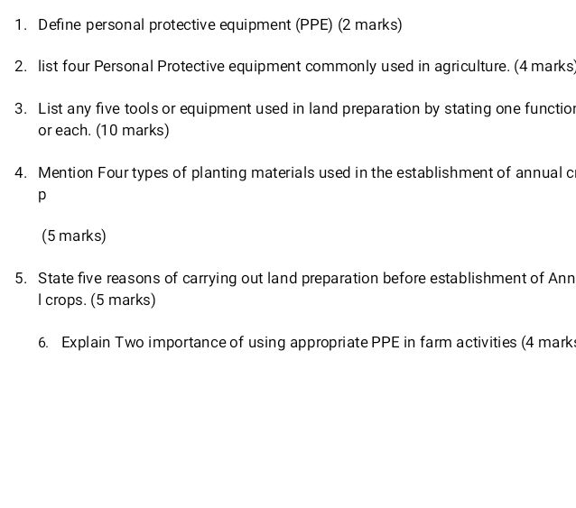 1. Define personal protective equipment | StudyX