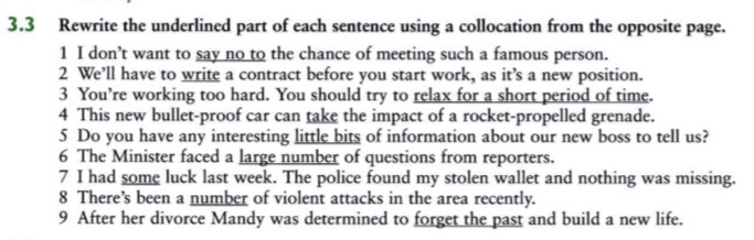 3.3 Rewrite the underlined part of each | StudyX