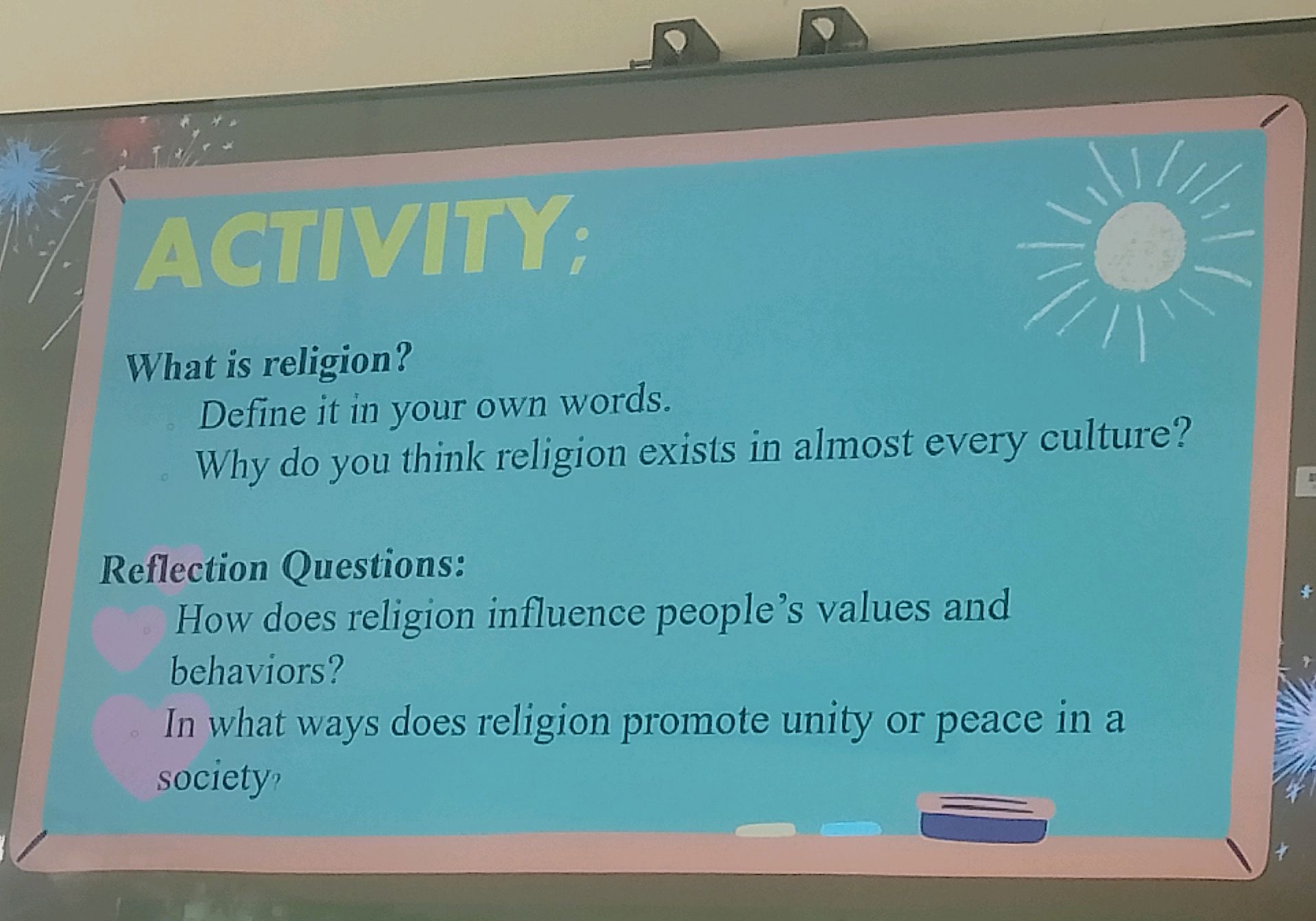 What is religion? Define it in your own | StudyX