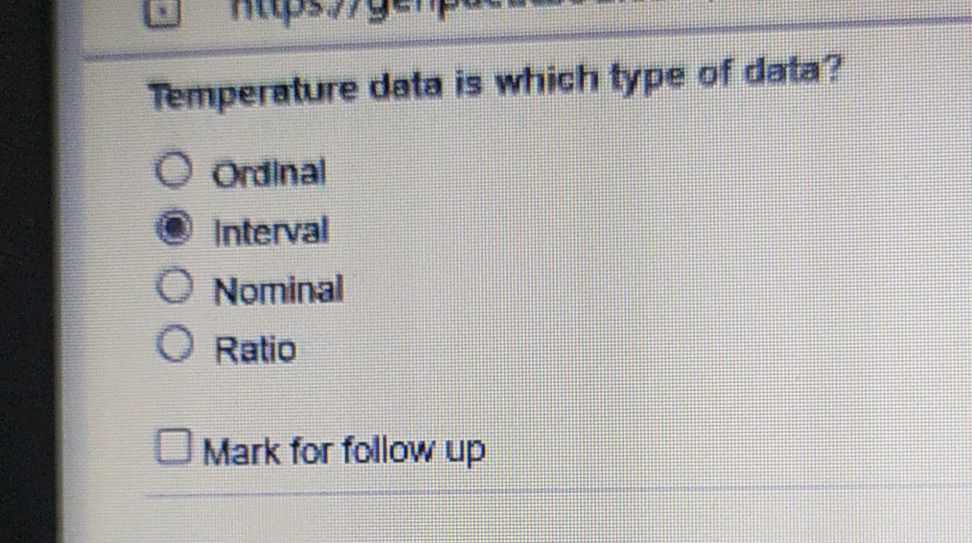 Temperature data is which type of data? | StudyX