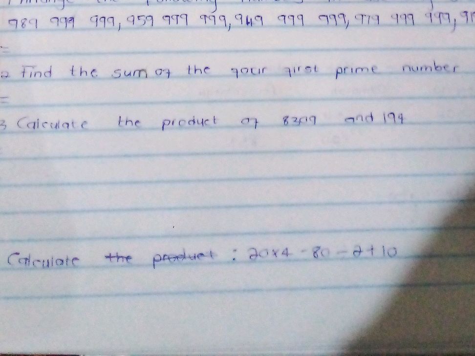 2 Find the sum of the four first prime | StudyX