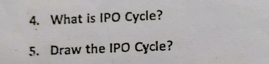 4. What is IPO Cycle? 5. Draw the IPO Cycle? | StudyX