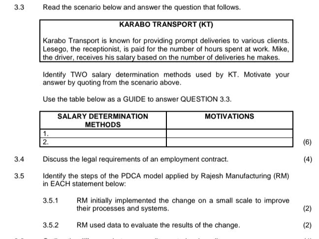 3.3 Read the scenario below and answer the | StudyX