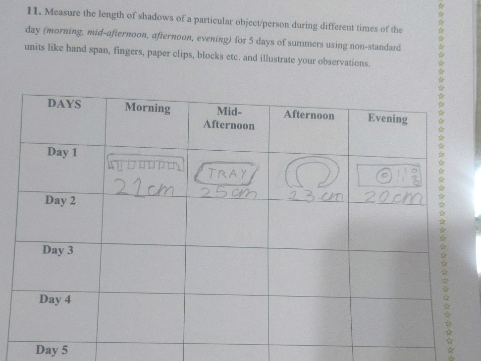 11. Measure the length of shadows of a | StudyX