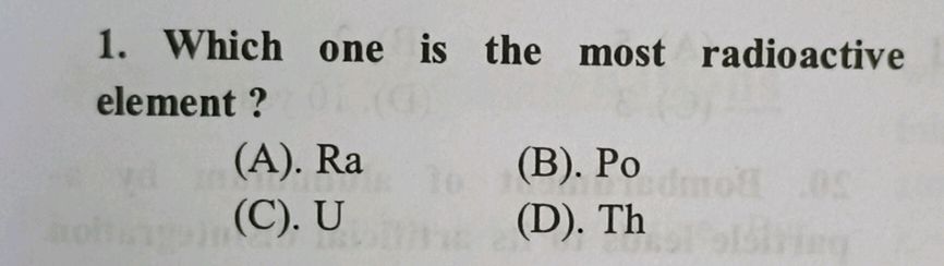 1. Which one is the most radioactive | StudyX