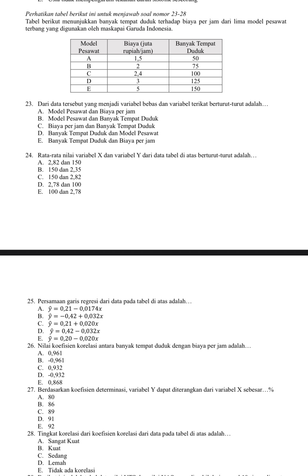 Perhatikan tabel berikut ini untuk menjawab | StudyX