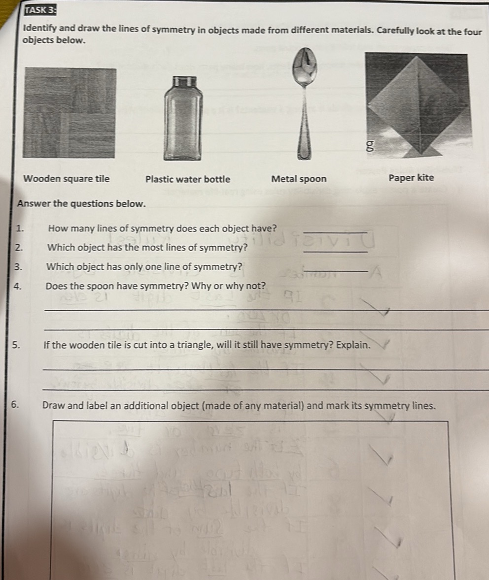 Identify and draw the lines of symmetry in | StudyX