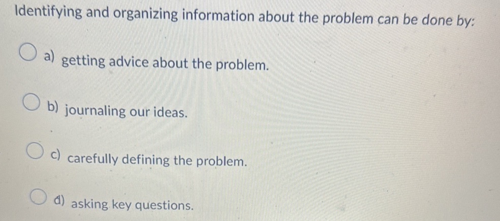 Identifying and organizing information about