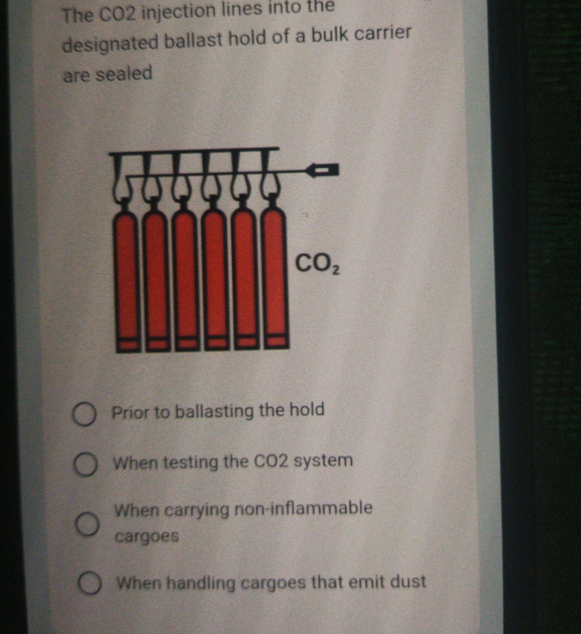 The CO2 injection lines into the designated | StudyX