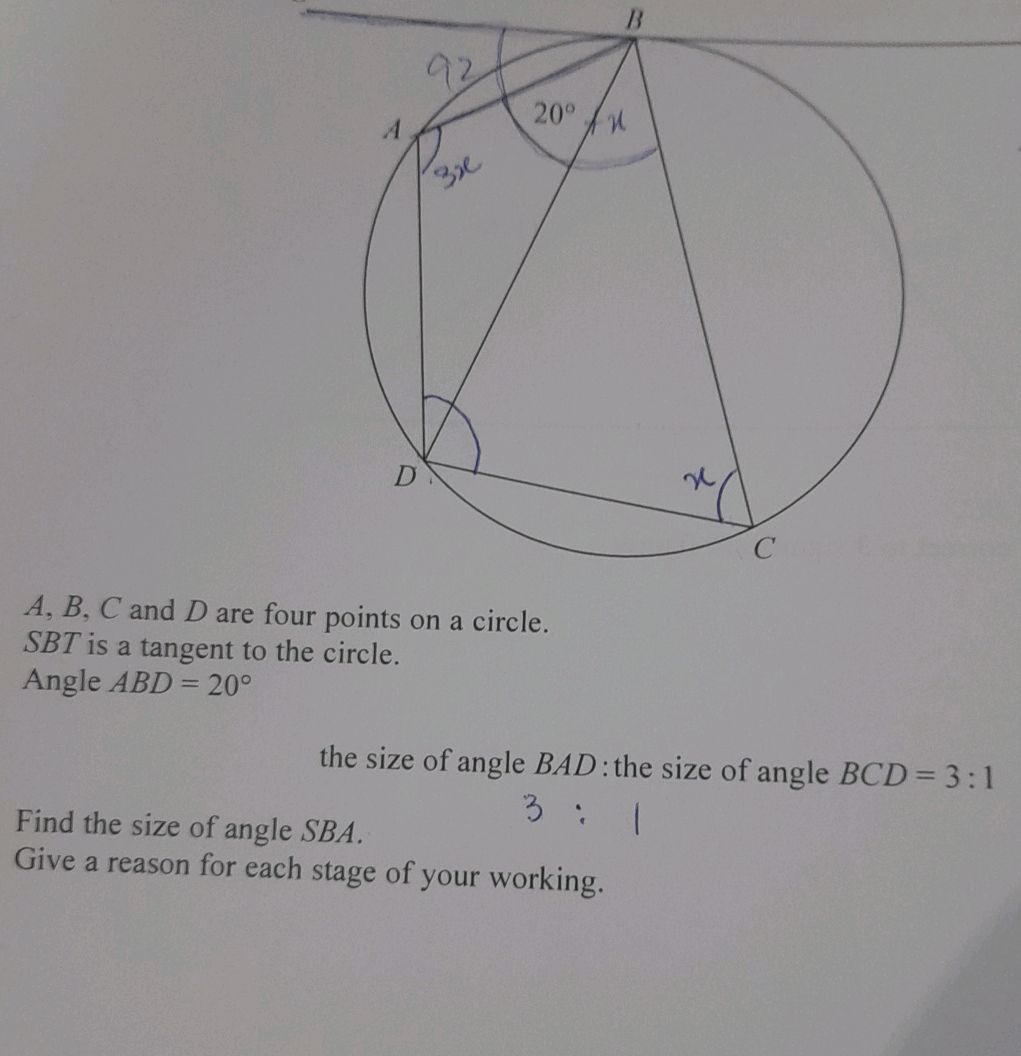 A, B, C and D are four points on a circle. | StudyX
