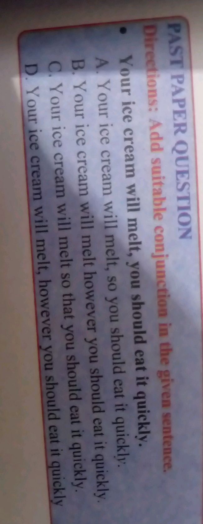 Directions: Add suitable conjunction in the | StudyX