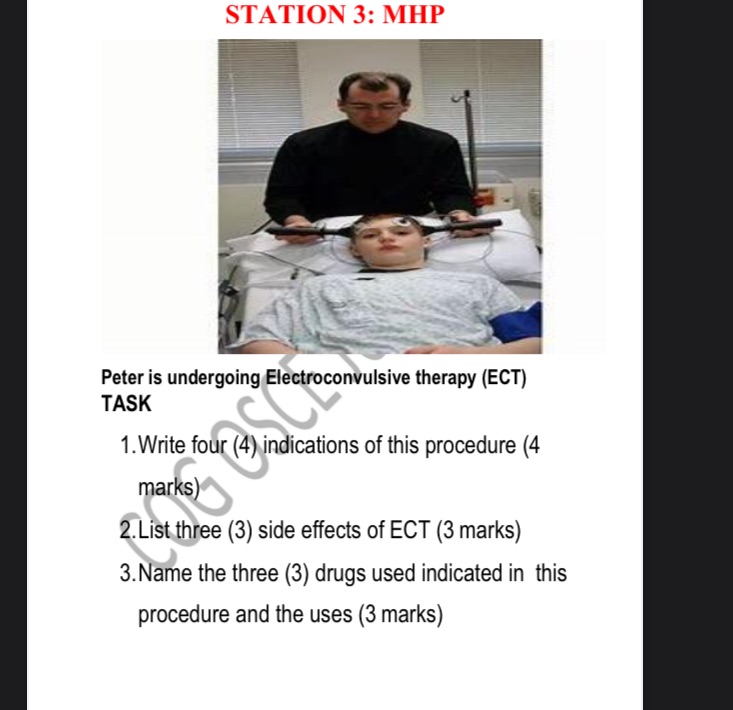 Peter is undergoing Electroconvulsive | StudyX