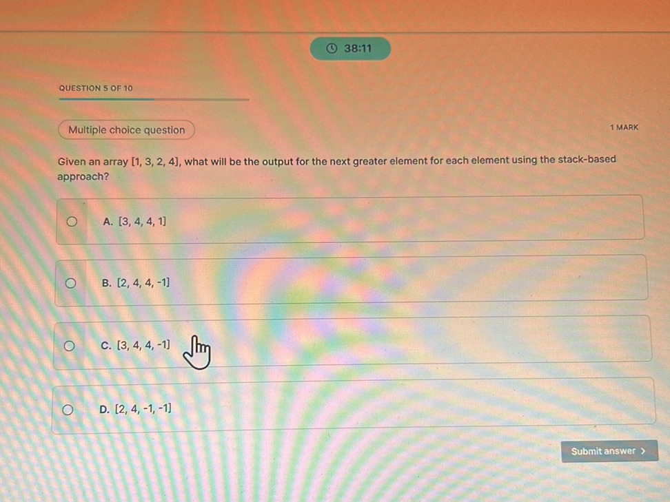 Given an array [1, 3, 2, 4], what will be | StudyX