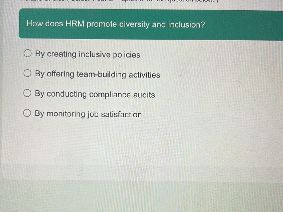 How does HRM promote diversity and | StudyX