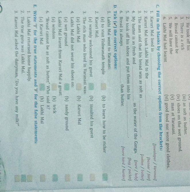 C. Fill in the blanks by choosing the | StudyX