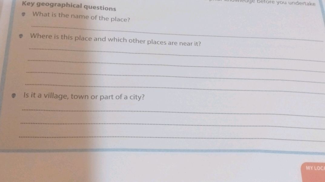 Key geographical questions What is the name | StudyX