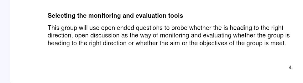 Selecting the monitoring and evaluation | StudyX