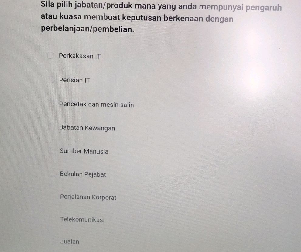 Sila pilih jabatan/produk mana yang anda | StudyX