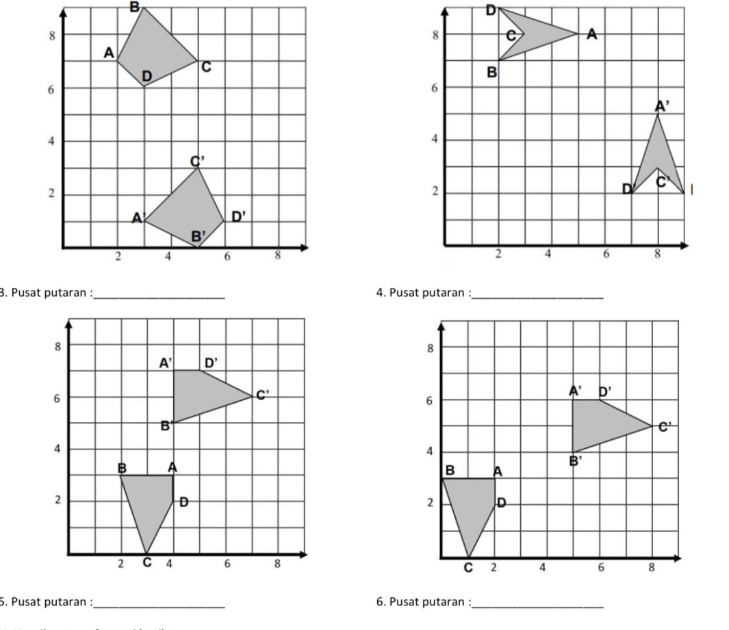 3. Pusat putaran : 4. Pusat putaran : 5. | StudyX