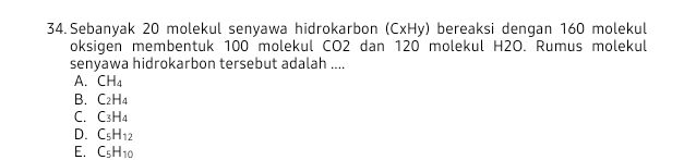 34. Sebanyak 20 molekul senyawa hidrokarbon | StudyX