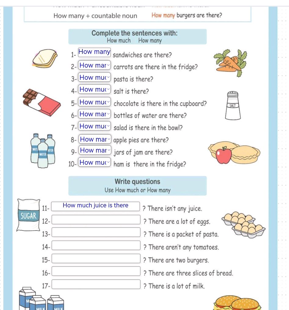 Complete the sentences with: How much How | StudyX