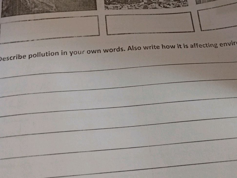 Describe pollution in your own words. Also | StudyX