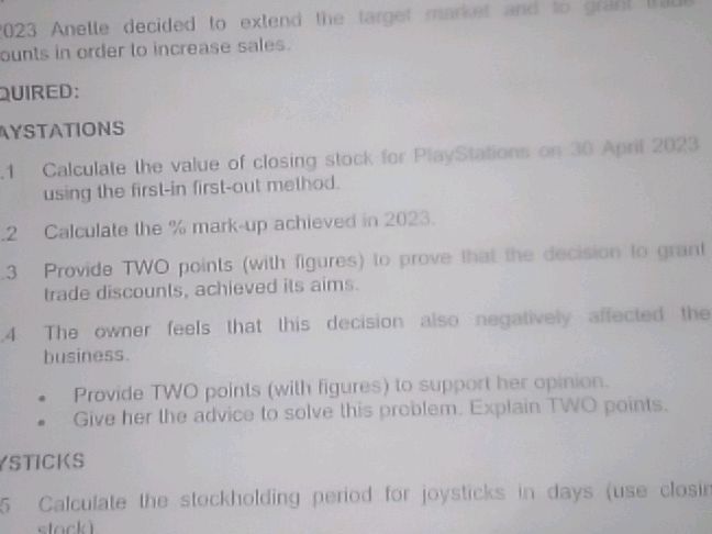 1. Calculate the value of closing stock for | StudyX