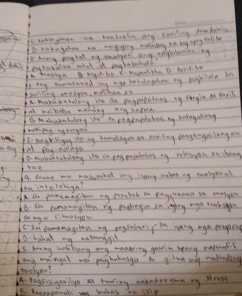 1. Ano ang dapat gawin upang kontrolin ang | StudyX